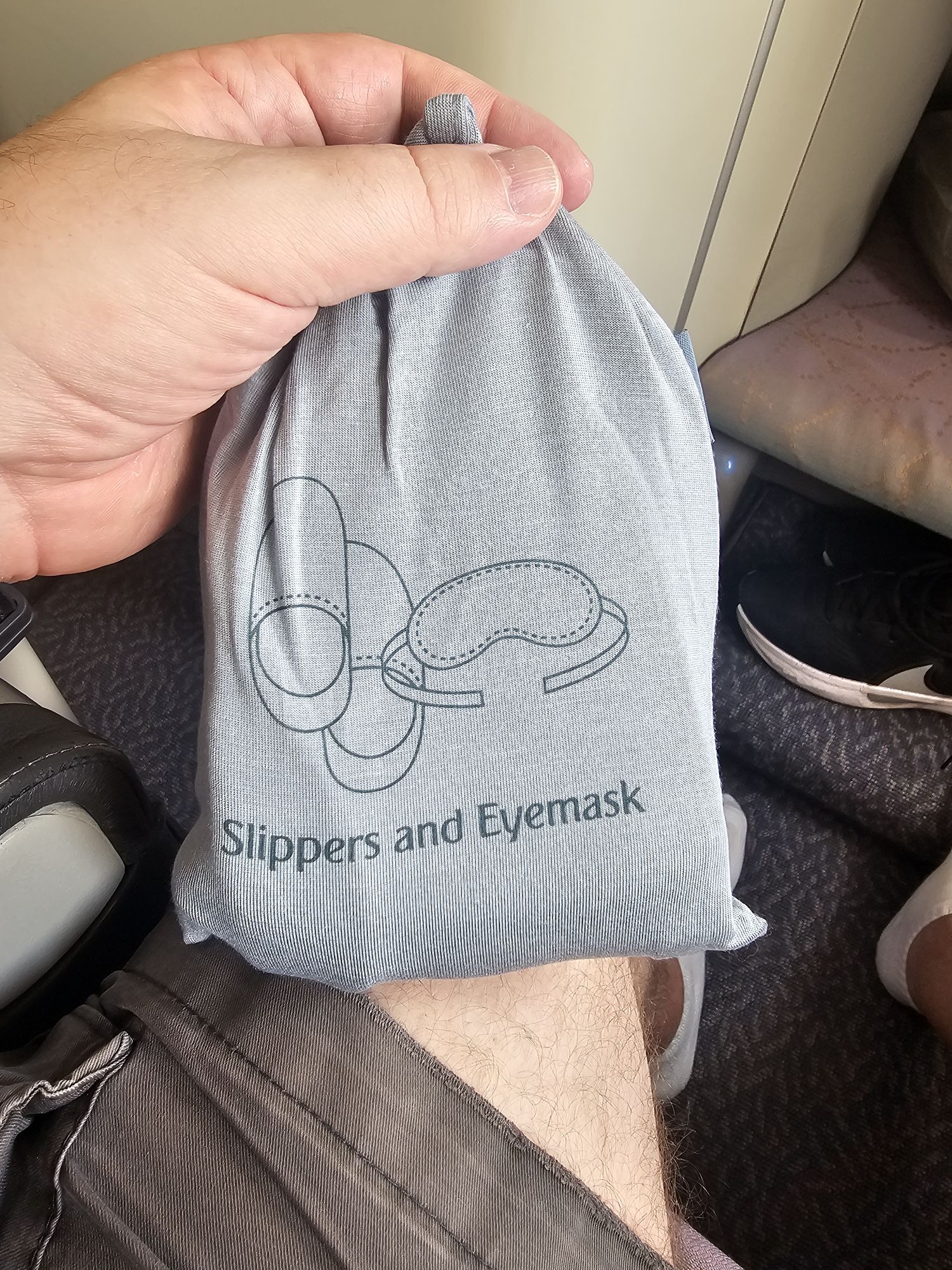 Emirates A388 interior january 2025 business class slippers and eye ...